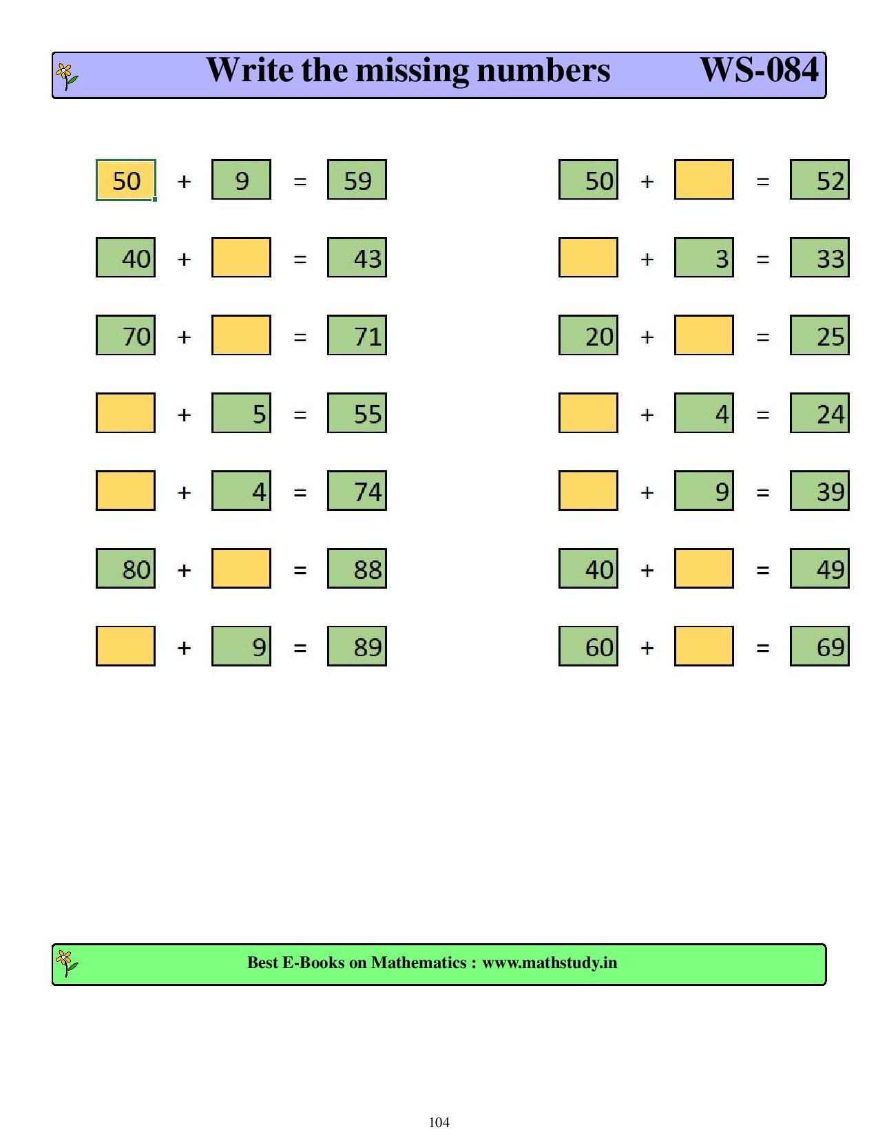 Free Grade 1 Math Worksheets Pdf Download Mathematics E books 