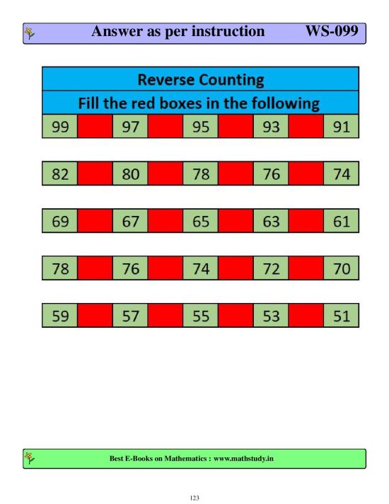 cbse and ncert worksheet for class 1 - Best E-books, Mathematics ...