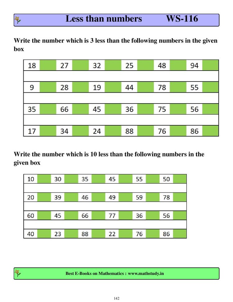cbse and ncert worksheet for class 1 maths & 1 grade worksheet free ...