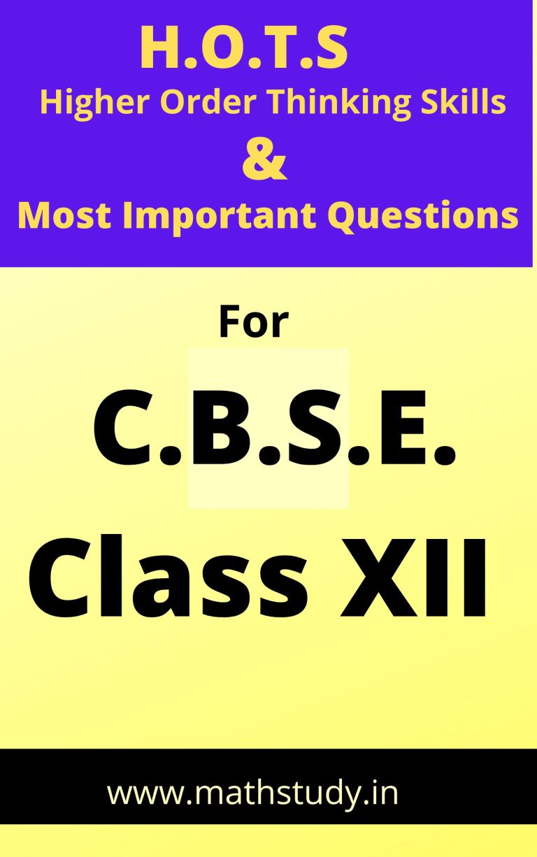 HOTS & IMPORTANT QUESTIONS MATHEMATICS CLASS 12 CBSE - Best E-books, Mathematics, Astrology ...