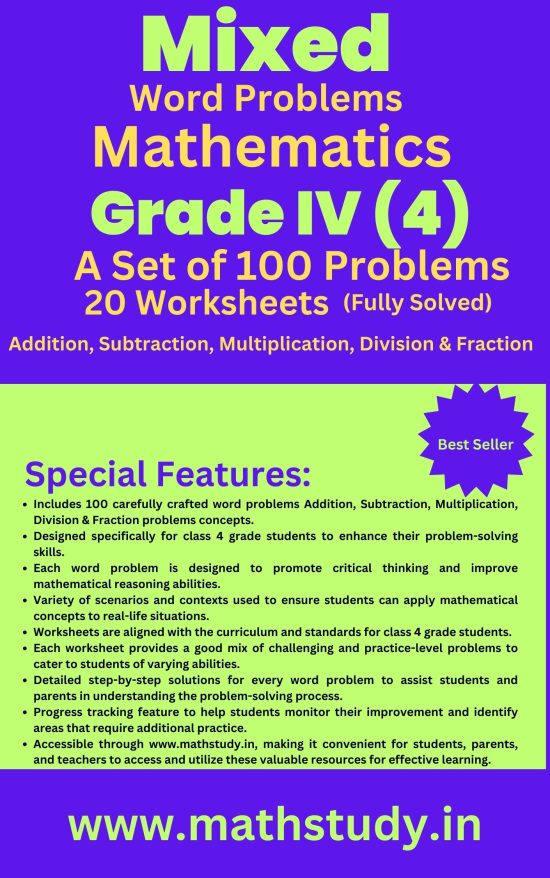 Word Problems On Addition And Subtraction For Class 4 Pdf Archives 