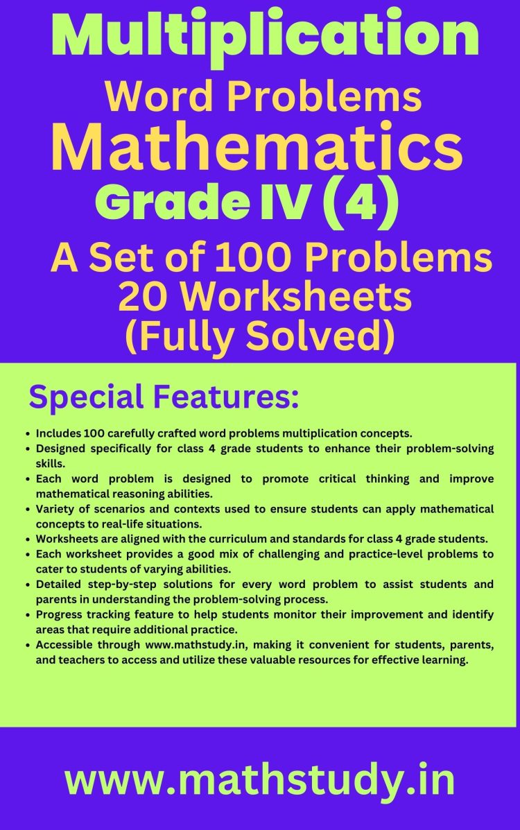Word Problems In Maths For Class 4 Archives Best E books Mathematics 