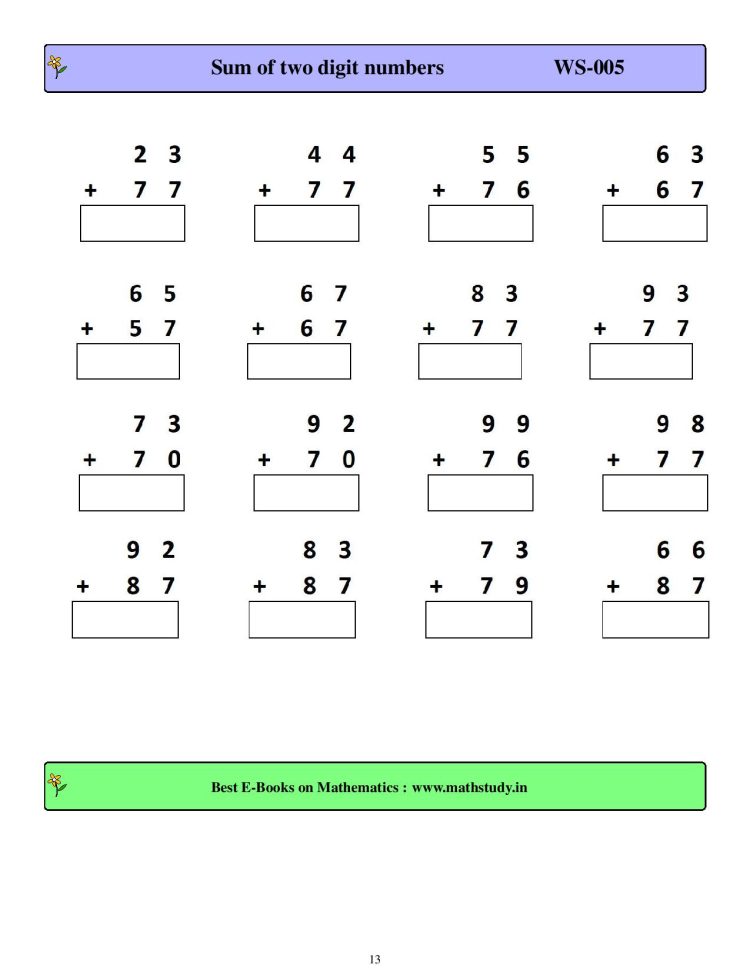 Download Cbse Class 2 Maths Class Test Worksheets Mathematics E 