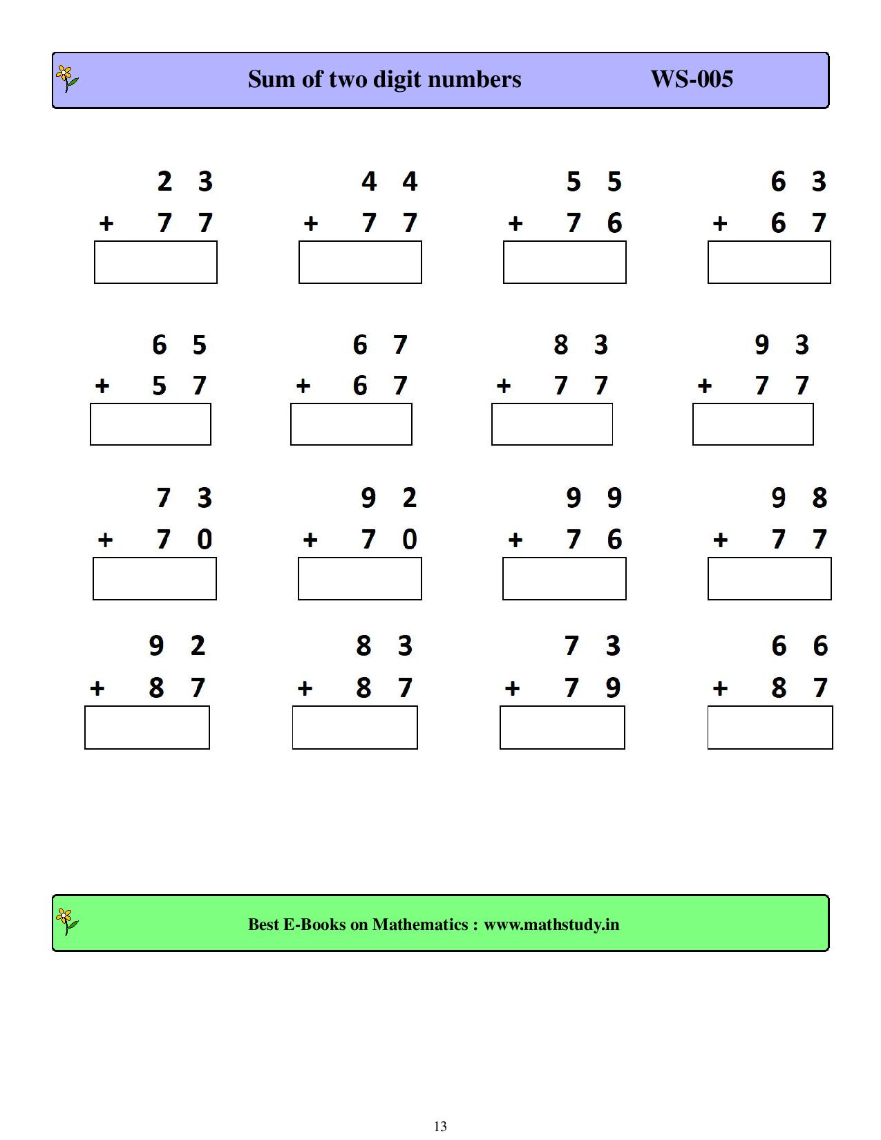 Download Cbse Class 2 Maths Class Test Worksheets Mathematics E 