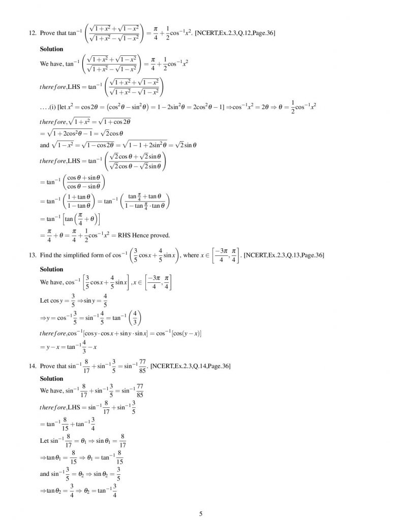 NCERT Exemplar Problems Solutions Mathematics Class 12th Best E books