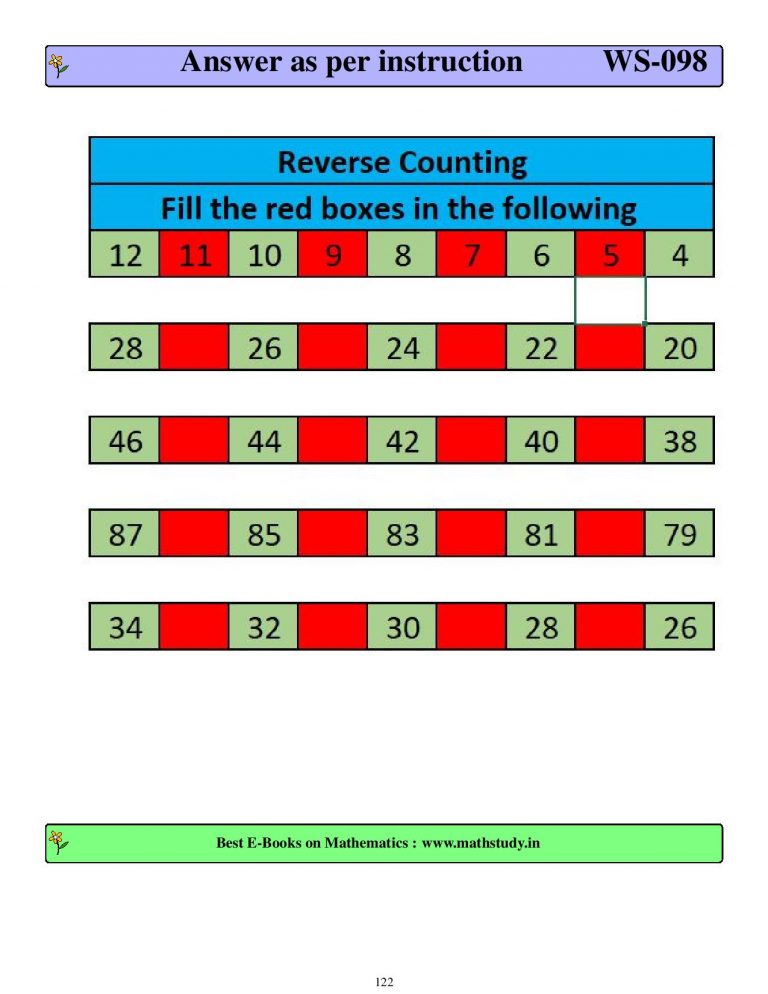 class 1 logical reasoning worksheet - Mathematics- E-books, Sample ...