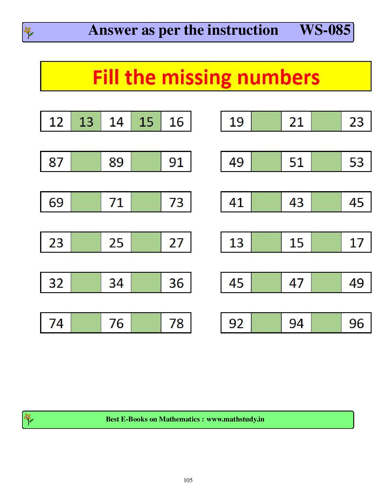 Cbse Class 1 Maths Pattern Worksheets Archives Mathematics E books 