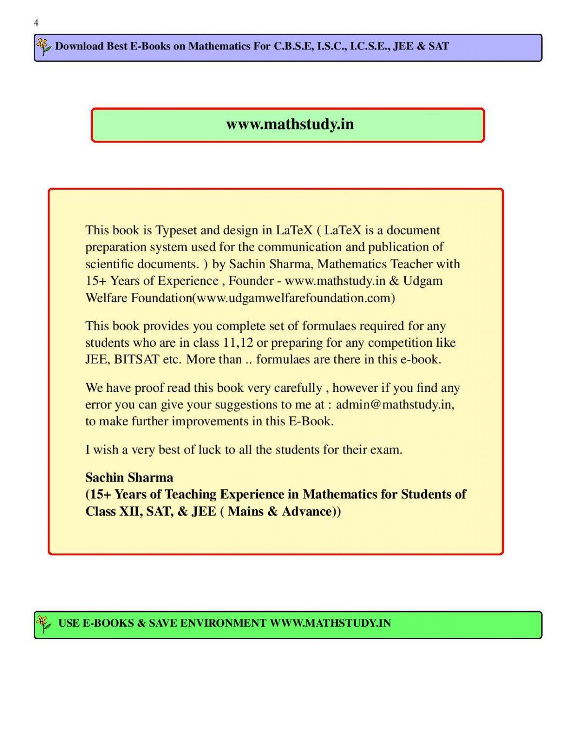 Mathematics Formula Book - Mathematics- E-books, Sample Papers - CBSE ...