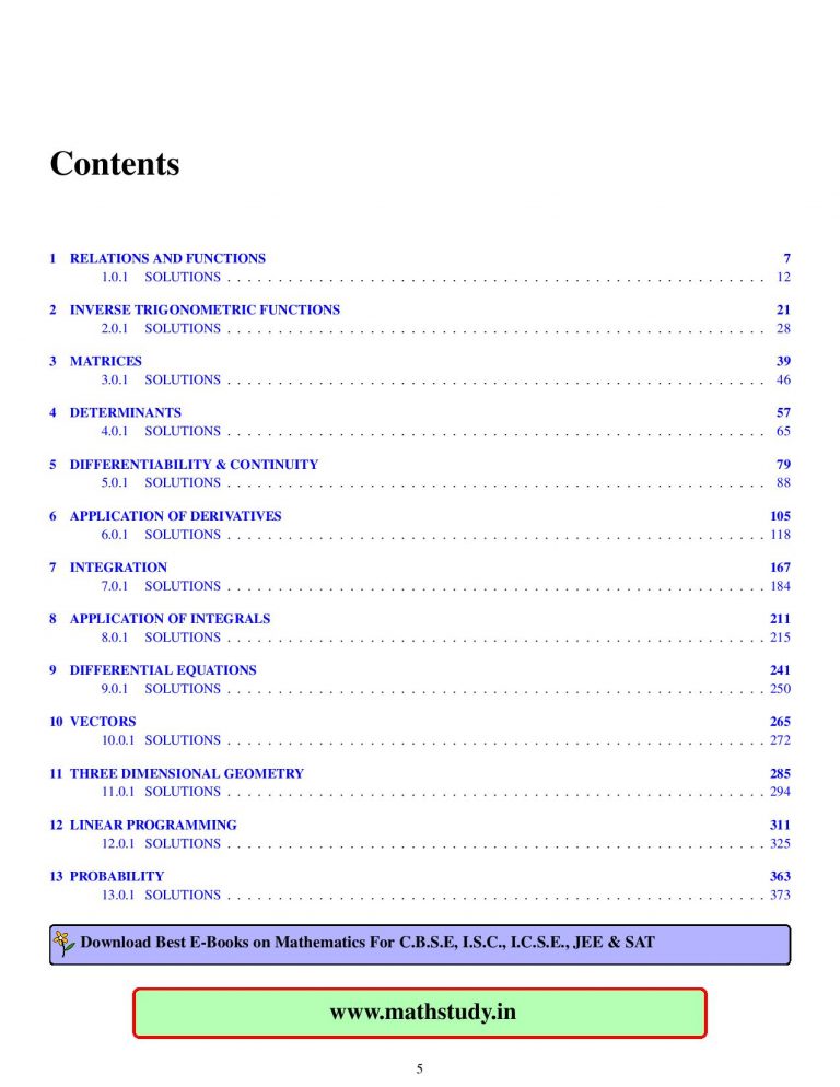 Mathematics -Work Book Class XII - C.B.S.E. ( Fully Solved ) - Best E-books, Mathematics ...